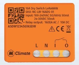 MClimate 16ADS dry switch LoRa sensor - MCS